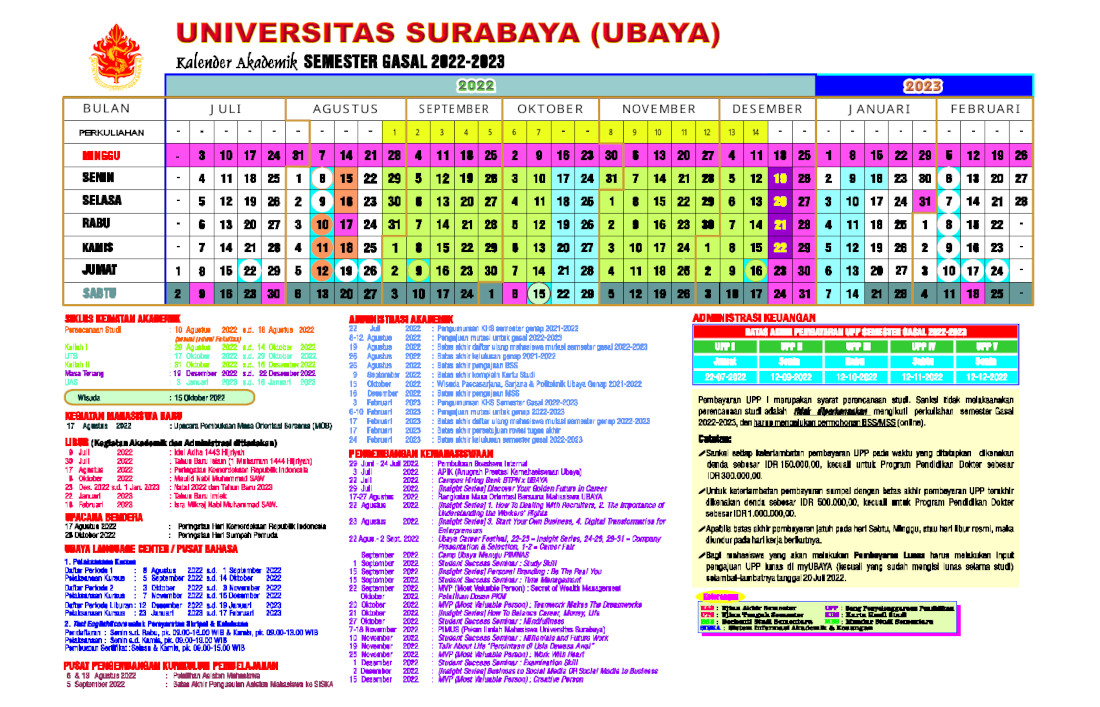 Kalender Akademik Semester Gasal 2022-2023 - Teknik Mesin dan Manufaktur
